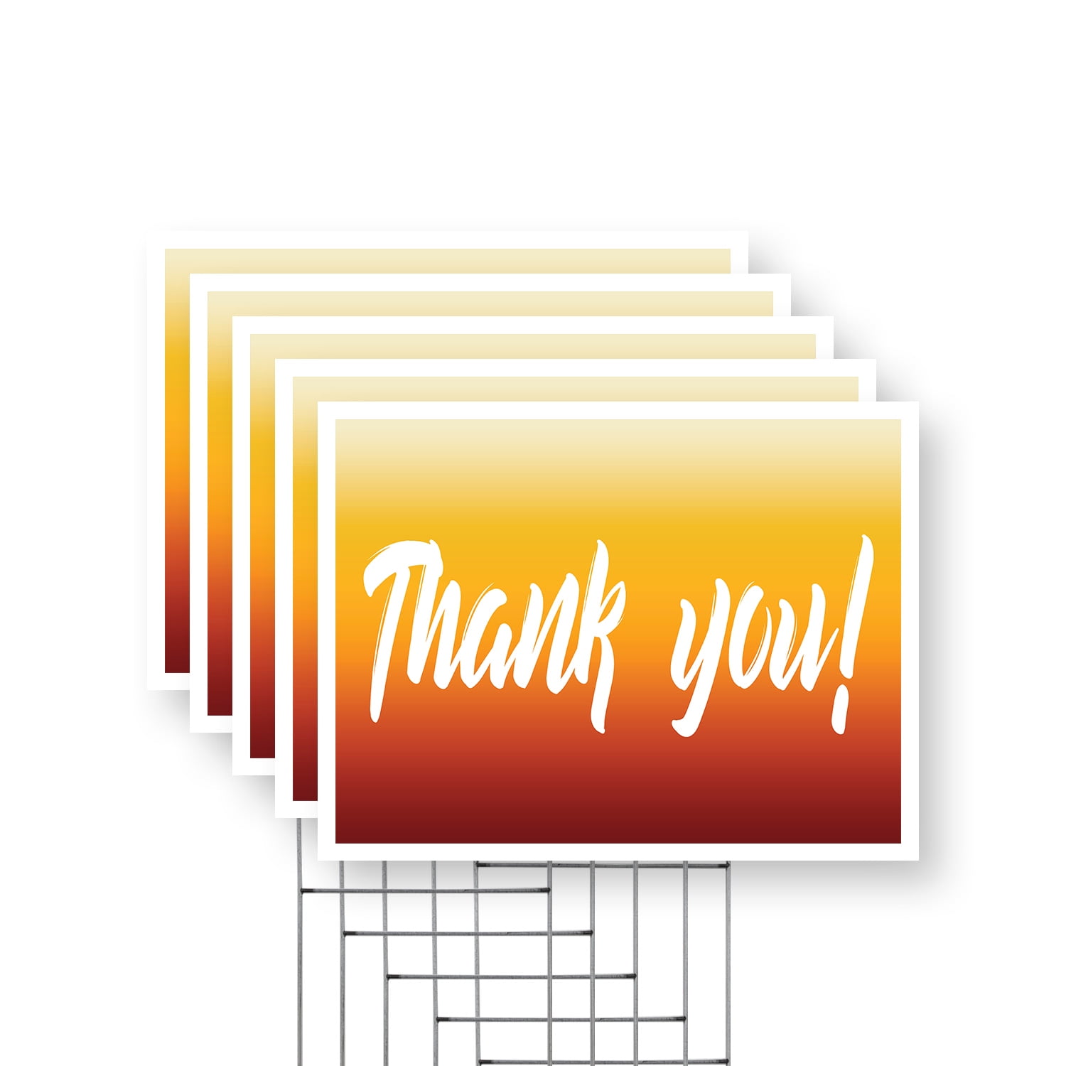 Thank You Yard Sign 5 Pack of 12 Inch x 16 Inch Single Sided ...
