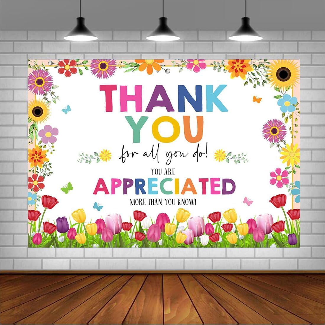 Thank You for All You Do Backdrop Week Floral Teachers or Staff ...