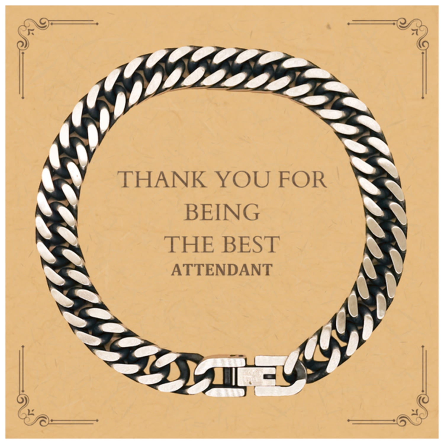 Thank You for Being the Best Attendant Engraved Cuban Link Chain ...