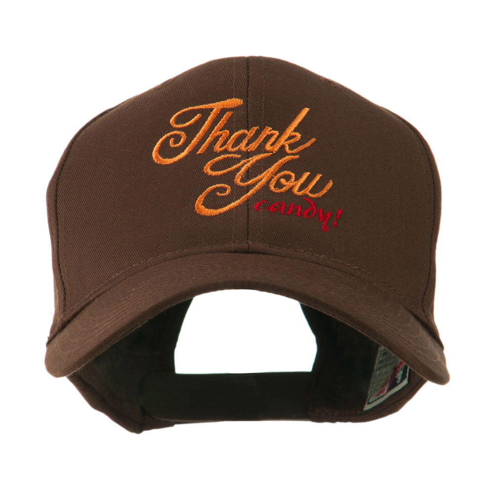 Thank You with Candy Embroidered Cap - Brown OSFM - Walmart.com