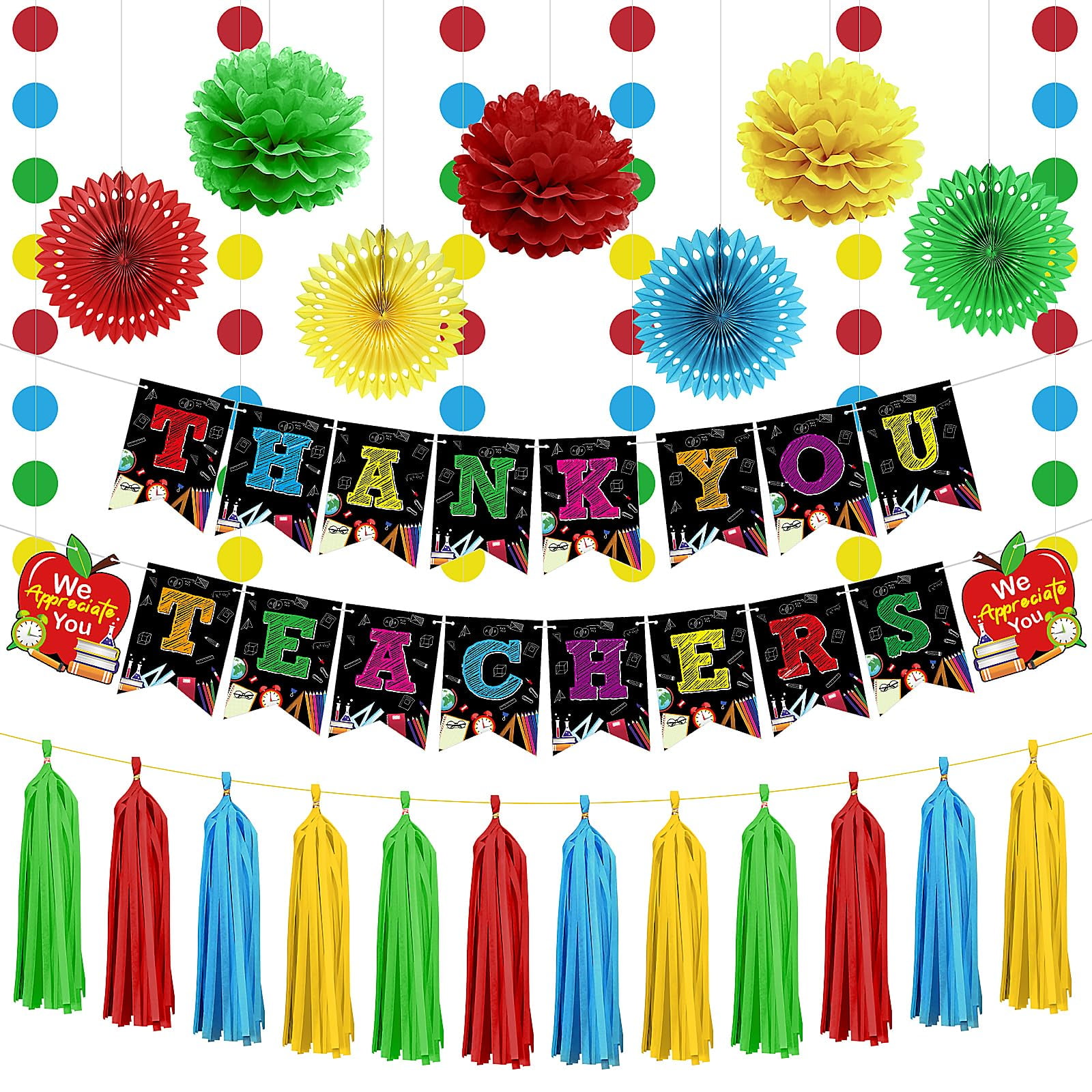 Thank you Teachers Banner STF9 Teacher Appreciation Week Decorations ...