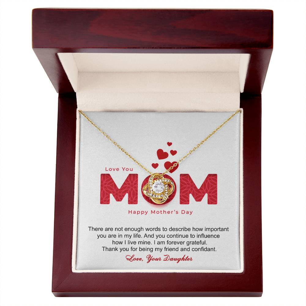 Thank you for being my friend and confidant Mother - Love Knot Necklace ...
