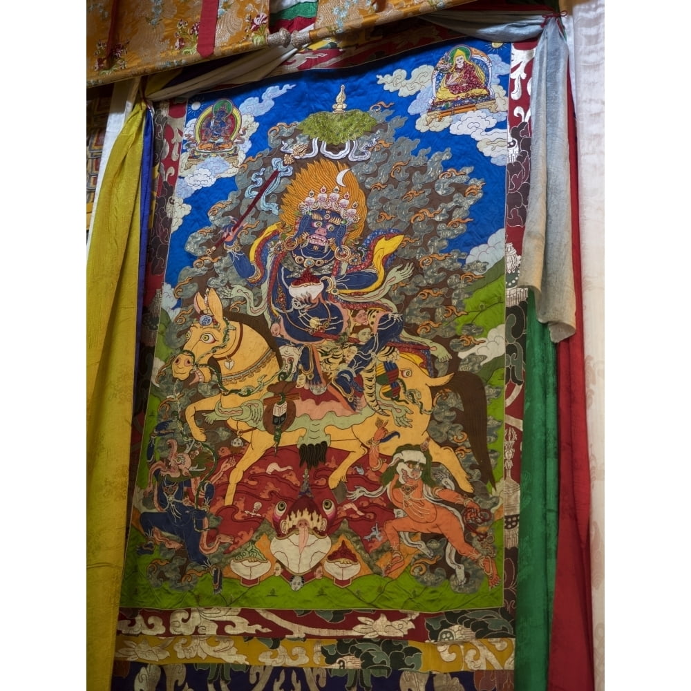 Thanka in second floor temple in the Tsuglagkhang Dalai Lamas monastery McLeod Ganj Dharamsala ...