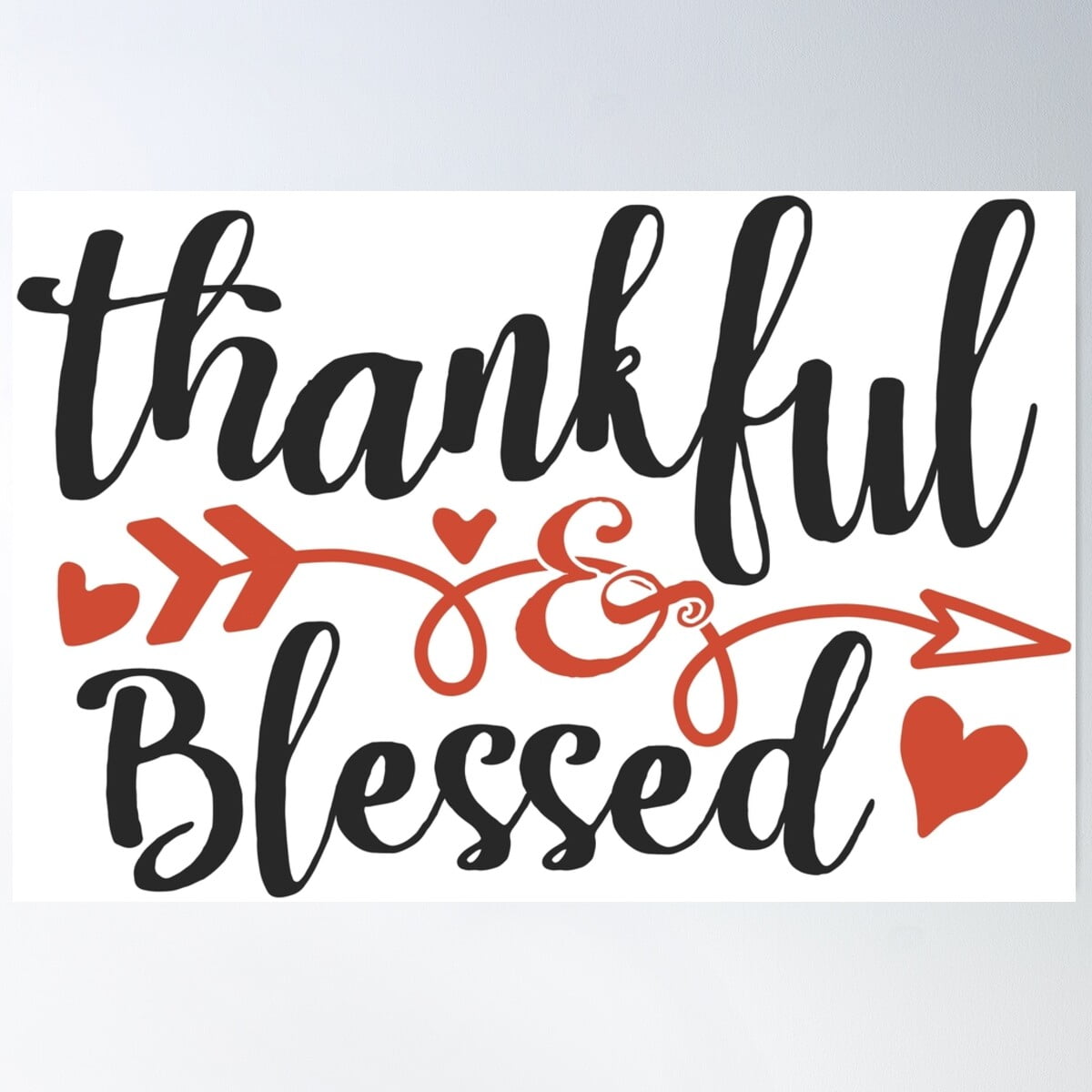 Thankful And Blessed Poster Wall Art, Modern Wall Decor, 8x12 UNFRAMED ...