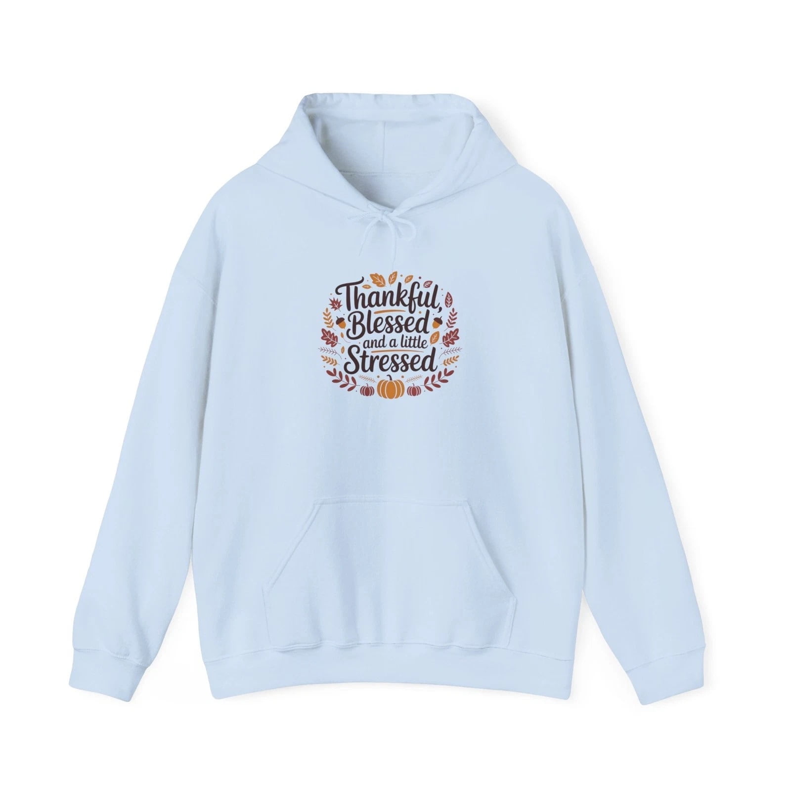 Thankful Blessed Hoodie, Cute Fall Hoodie, Cozy Autumn Gift Light Blue ...