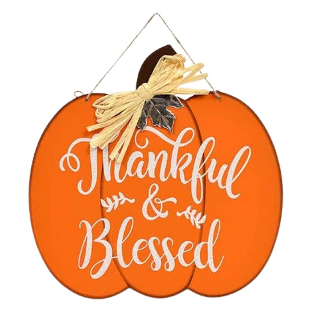 Thankful & Blessed Pumpkin Fall Autumn Thanksgiving Harvest Wall ...