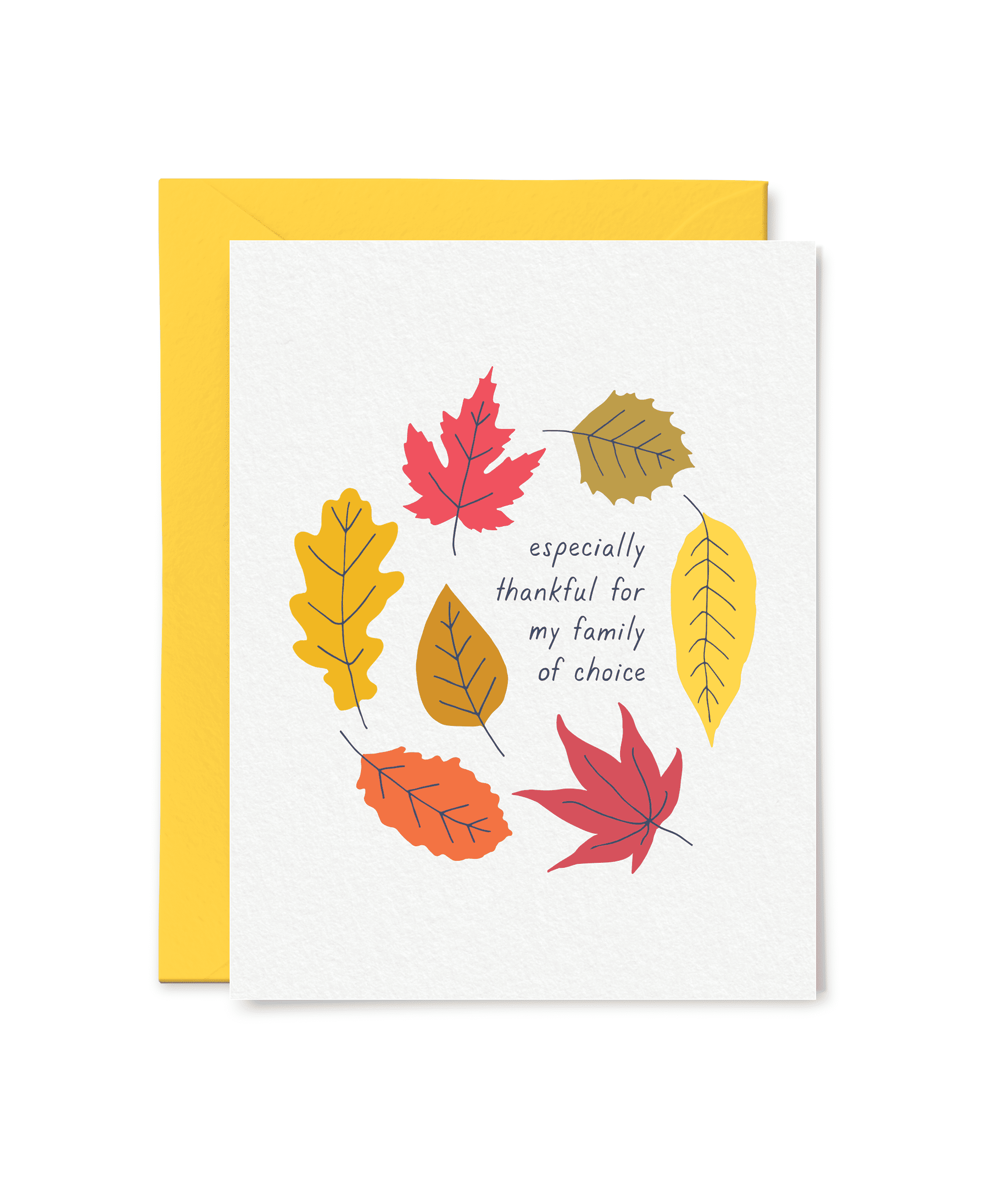 Thankful Family Card – Beautiful Fall Leaves Design with Heartfelt ...