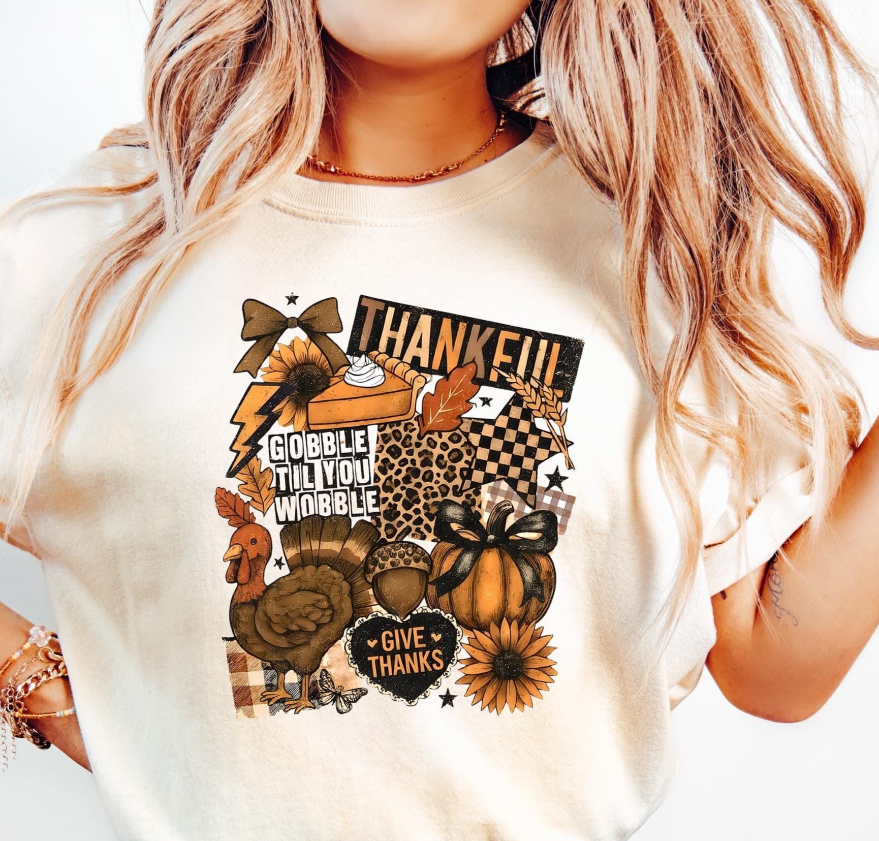 Thankful Gobble Gobble Til You Wobble Sweatshirt, Thanksgiving ...