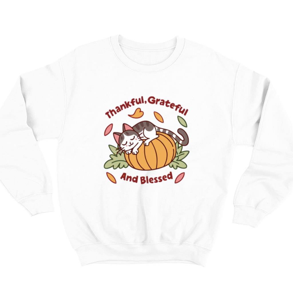 Thankful Grateful Blessed Fall Autumn Gratitude Themed Graphic Print ...
