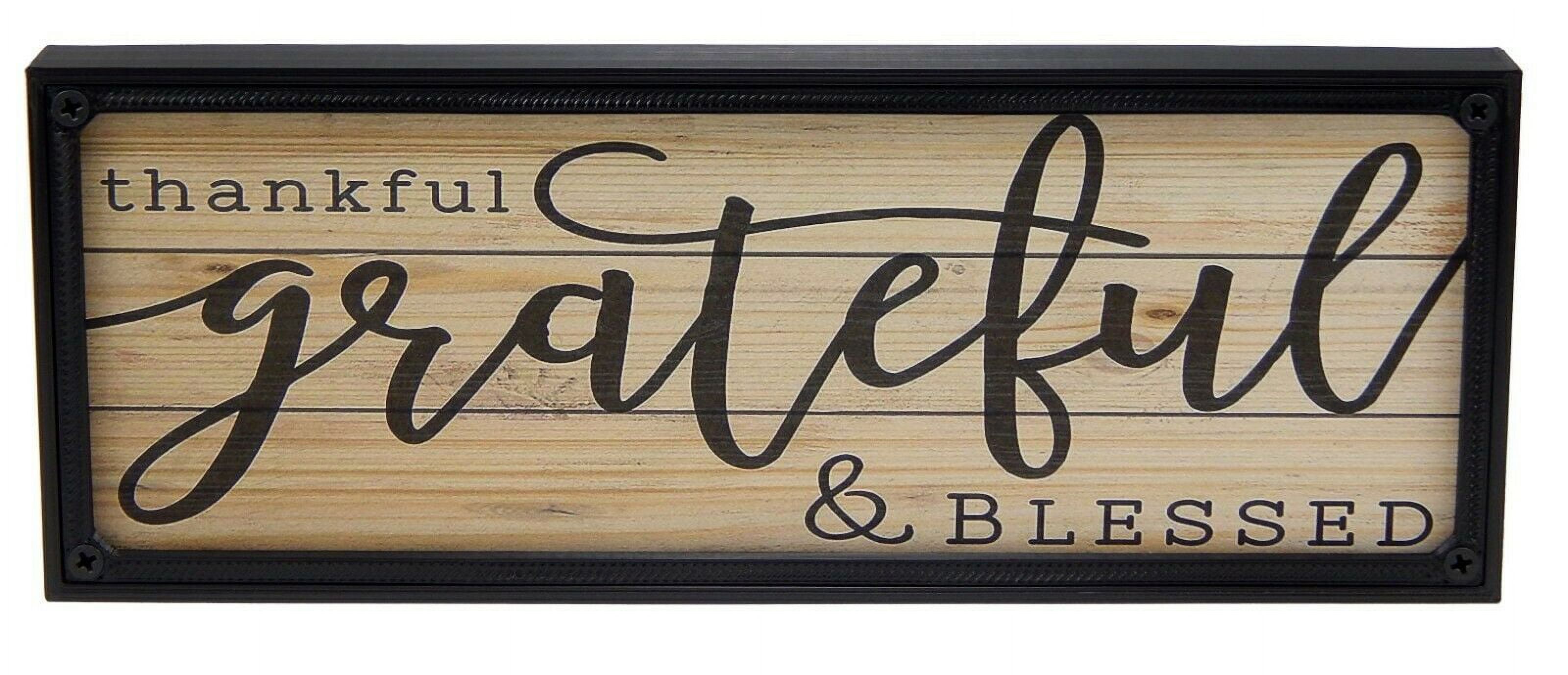 Thankful Grateful Blessed Farmhouse Sign Rustic Shelf Sitter Home Decor ...