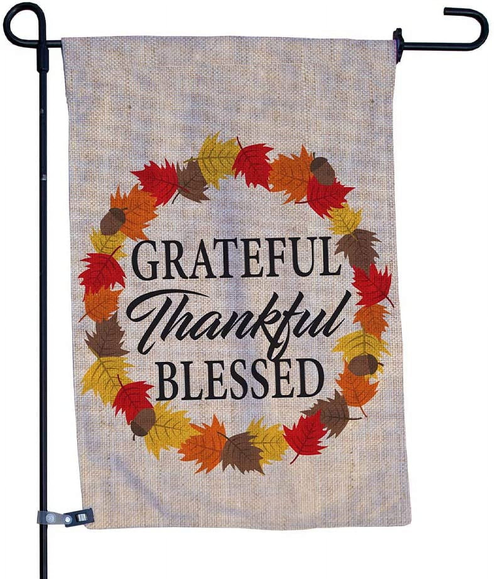 Thankful Grateful Blessed Garden Flag, Double-Sided Outdoor Garden Flag ...
