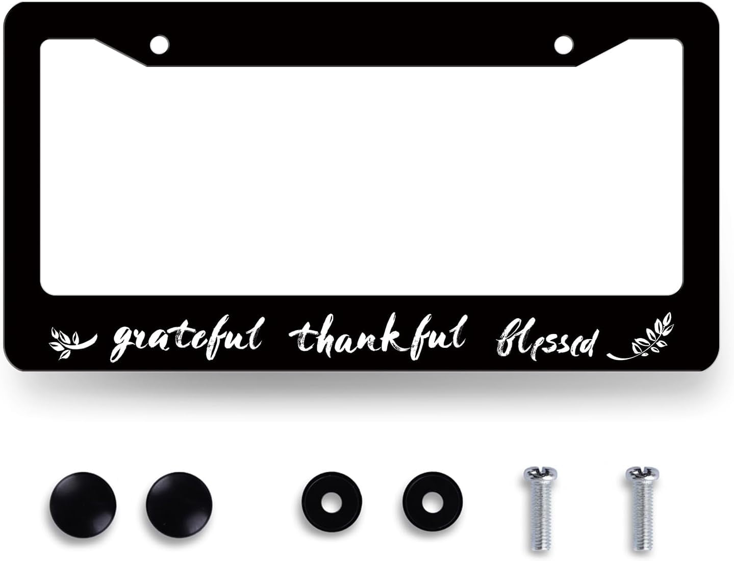 Thankful Grateful Blessed License Plate Frame Christian License Plate ...