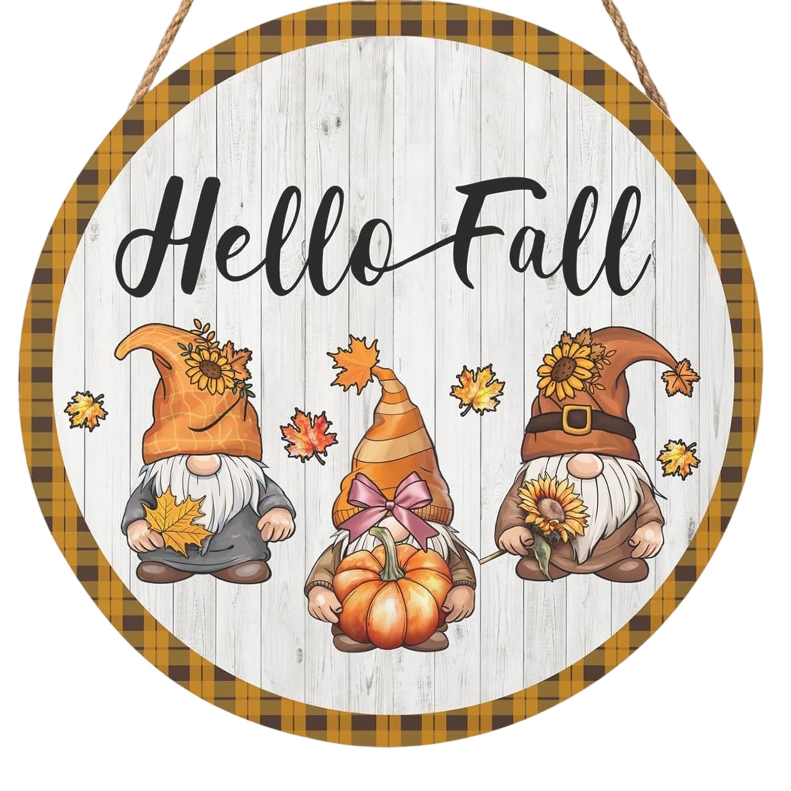 Thankful Grateful Blessed Round Wooden Hanging Sign for Thanksgiving ...