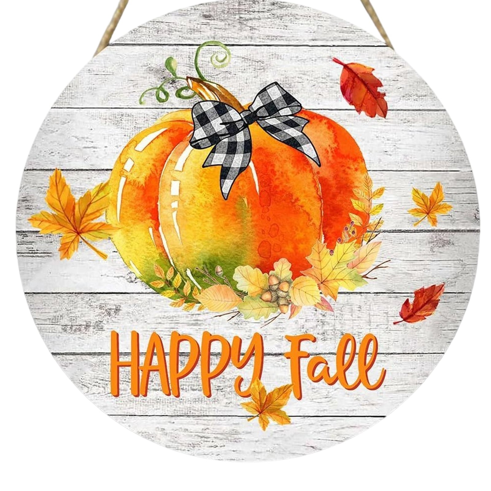 Thankful Grateful Blessed Round Wooden Hanging Sign for Thanksgiving ...