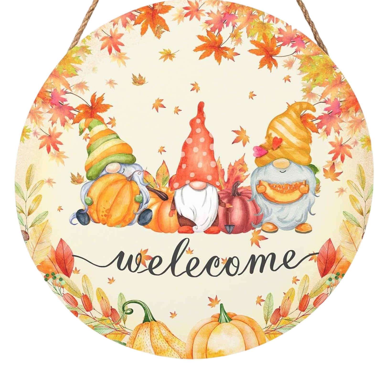 Thankful Grateful Blessed Round Wooden Hanging Sign for Thanksgiving ...