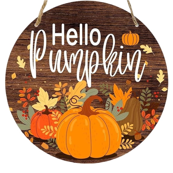 Thankful Grateful Blessed Round Wooden Hanging Sign for Thanksgiving ...