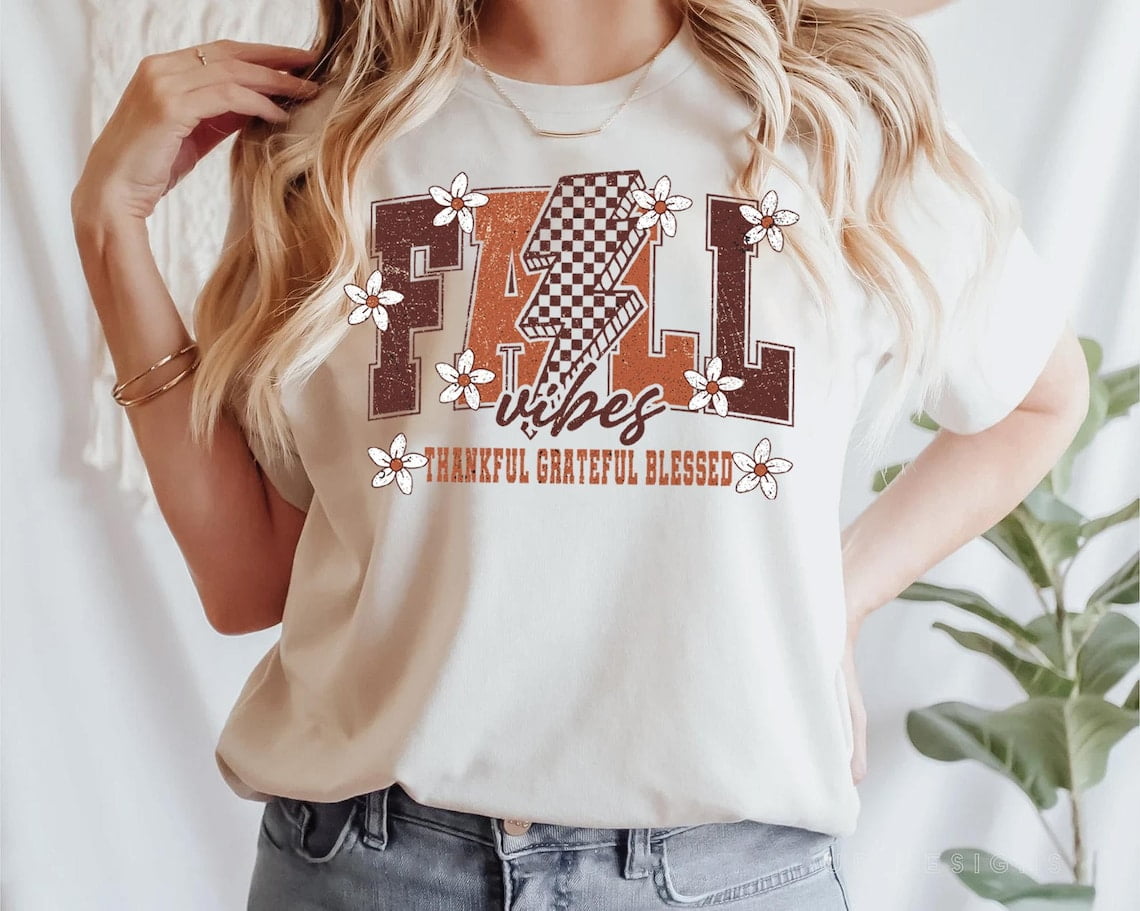 Thankful Grateful Blessed Shirt, Thanksgiving Shirt, Fall Shirt, Fall ...