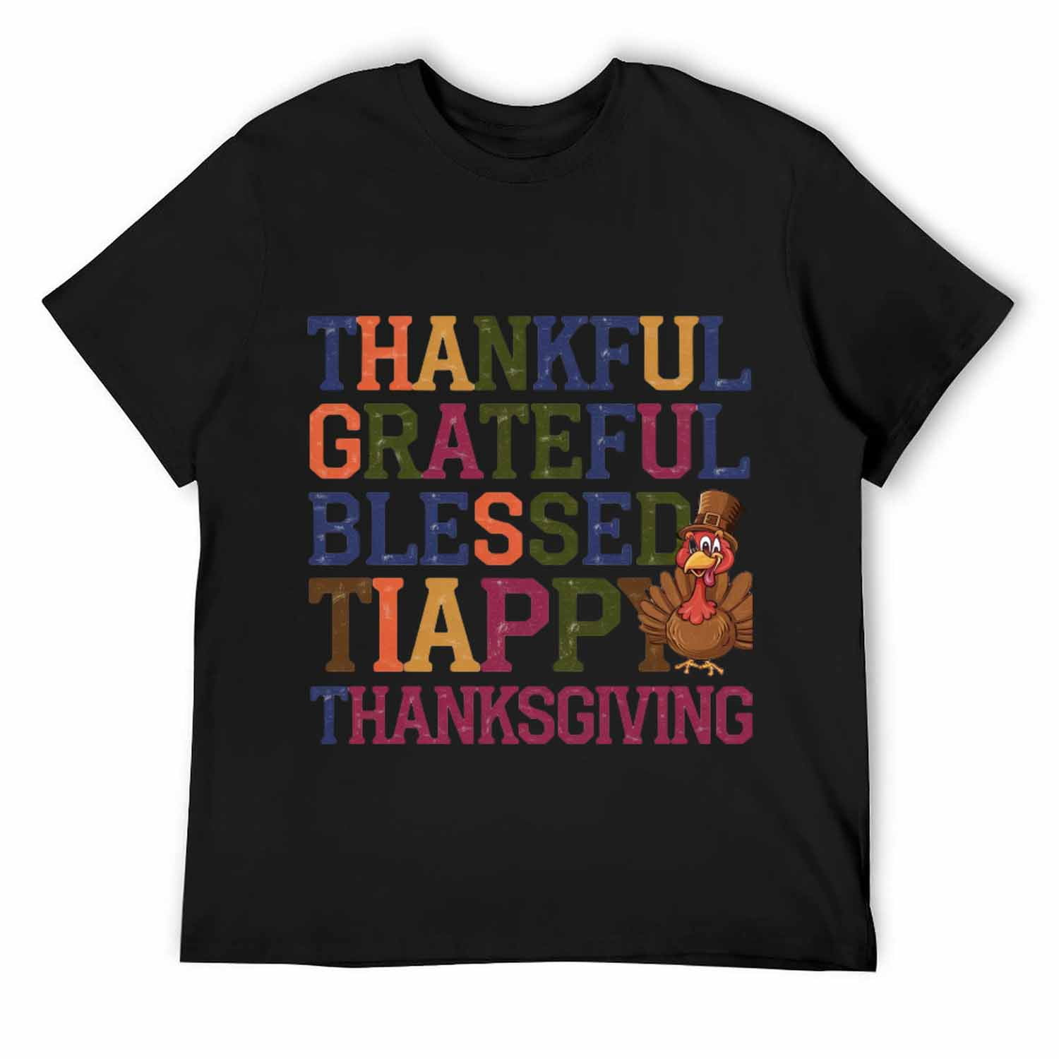 Thankful Grateful Blessed Turkey Happy Thanksgiving -Funny Asl Sign ...