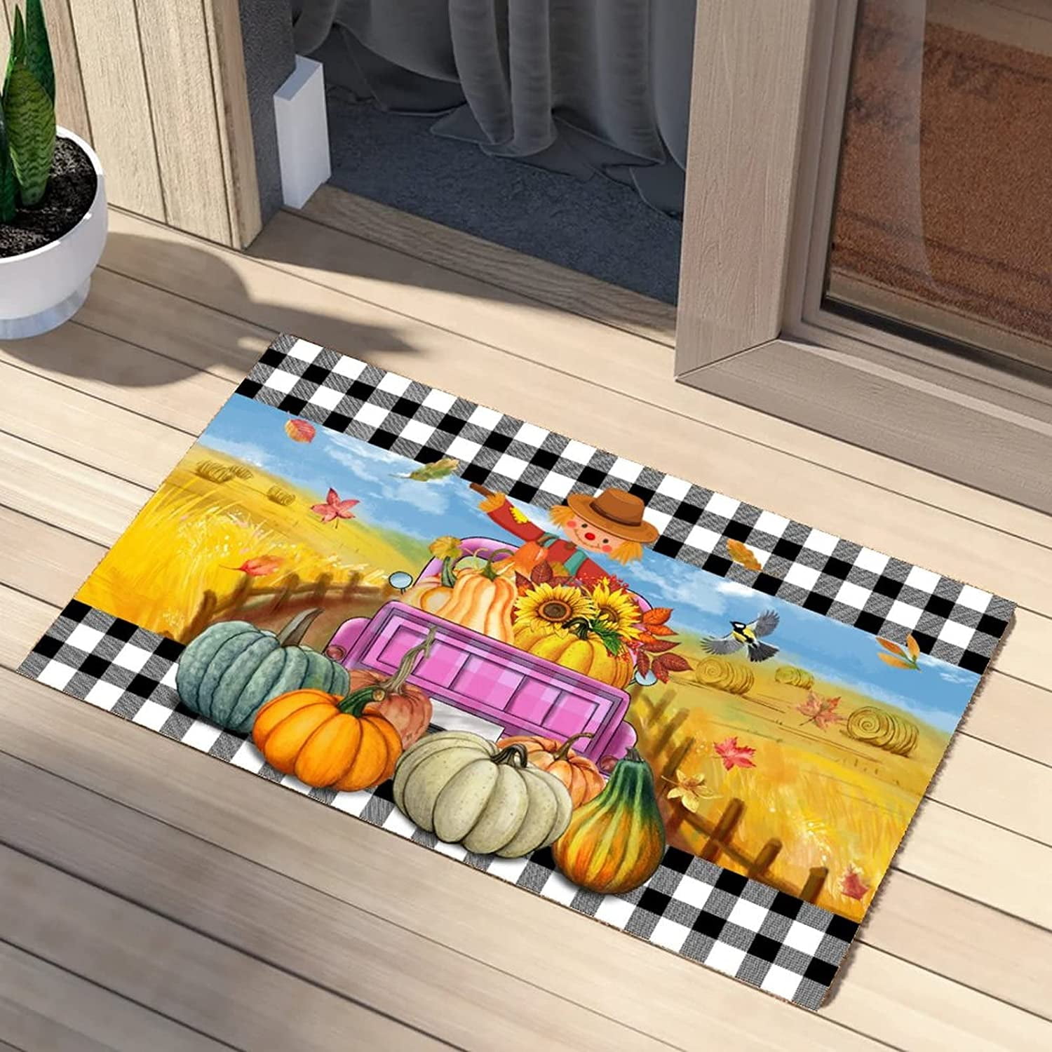 Thankful Pumpkin Coconut Coir Door Mats Fall Decor Pumpkins Truck ...