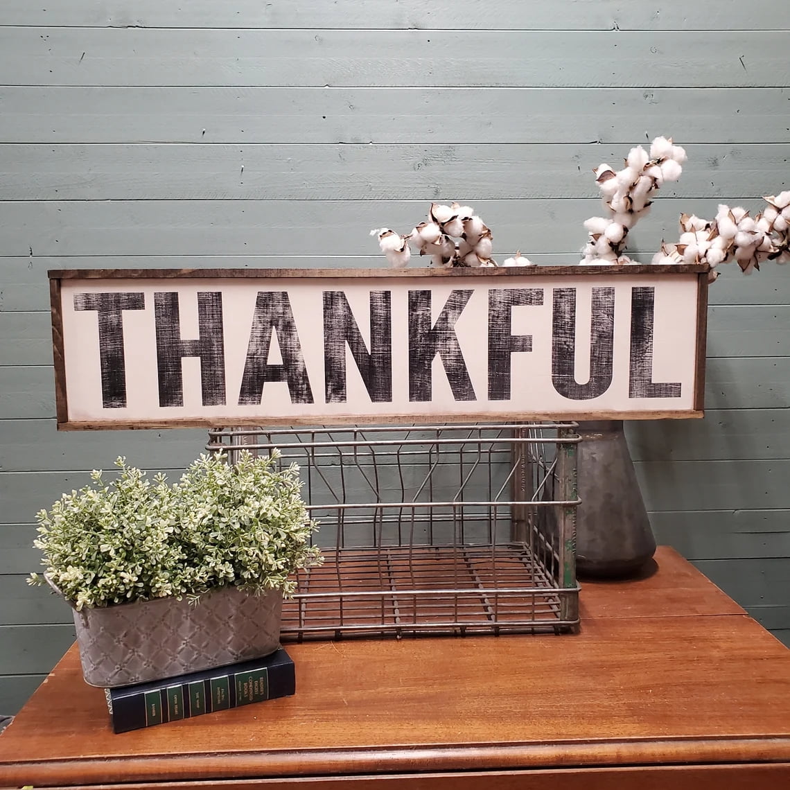 Thankful Sign, Thanksgiving Decor, Give Thanks Sign, Farmhouse Decor ...