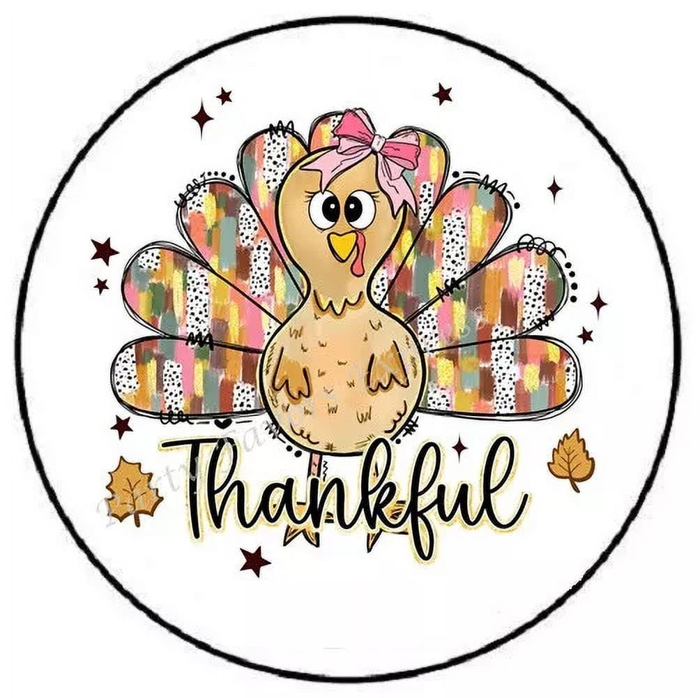 Thankful Turkey Thanksgiving Drawn Sticker Party Favors Sticker ...