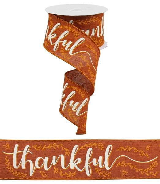 Thankful Wired Ribbon, Ivory Rust, 2.5 Inches x 10 Yards (30 Feet ...