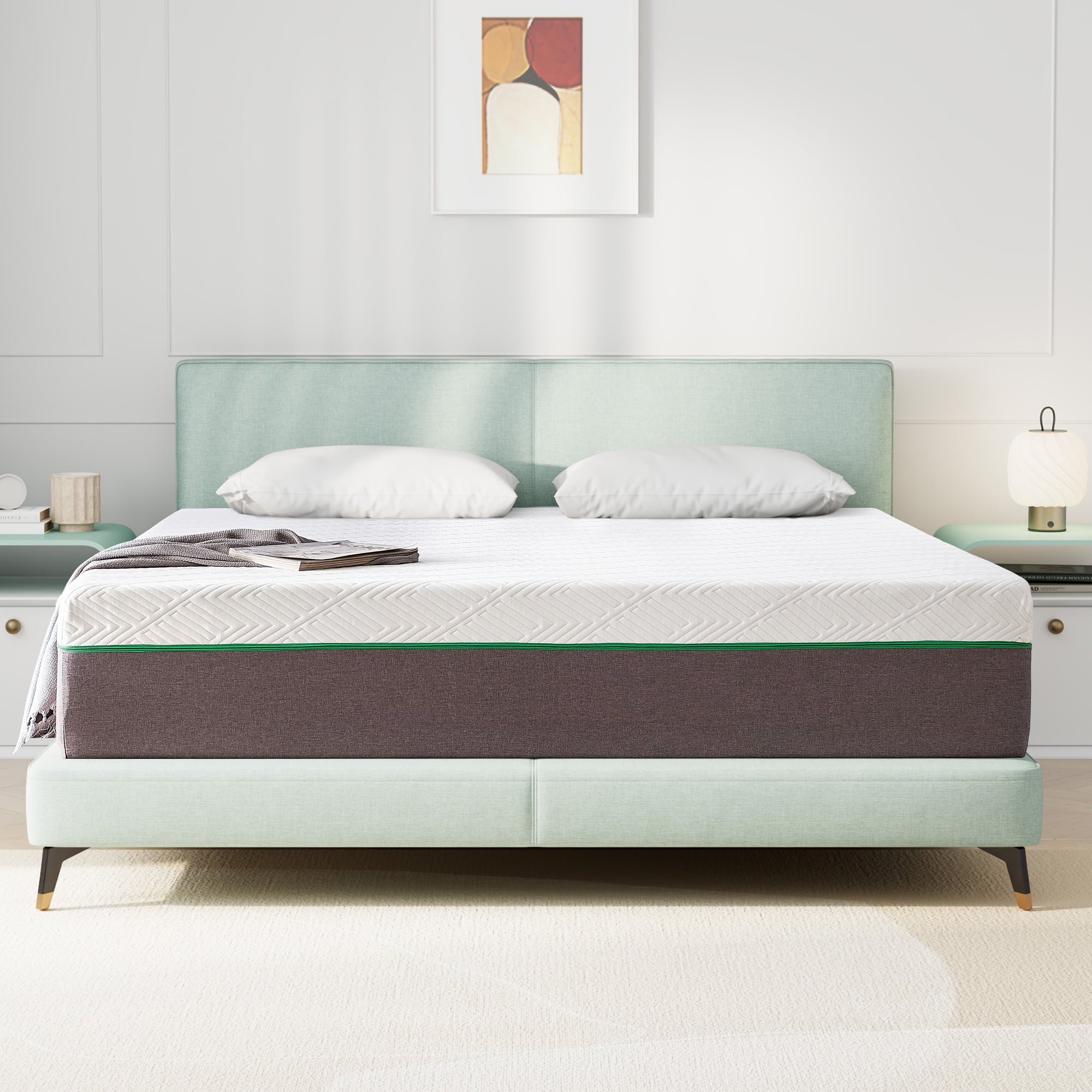 Madinog 8 inch Queen Size Gel Memory Foam Mattress - Bed in a Box, Medium Firmness, Body ...