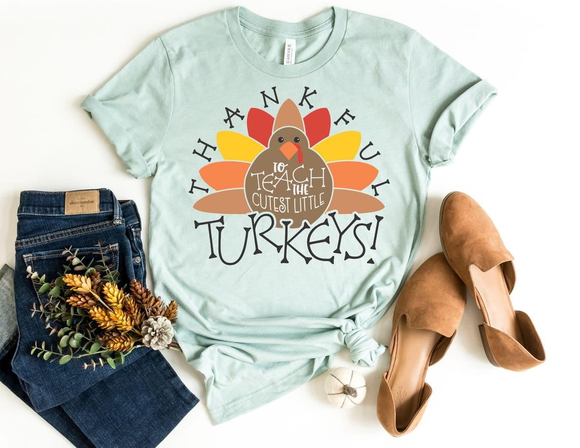 Thankful to Teach the Cutest Little Turkeys Shirt // Fall Teacher Tee ...
