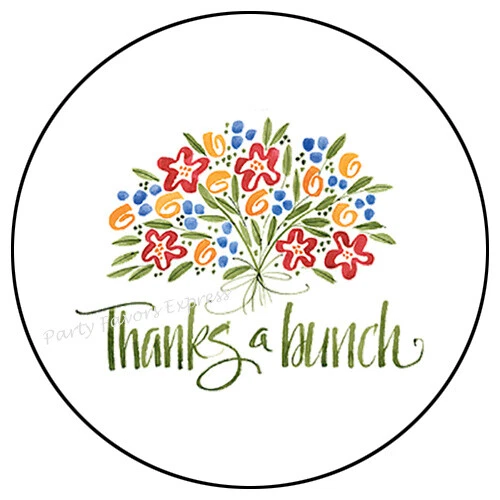 Thanks A Bunch Thank You Envelope Seals Labels Party Favors Stickers ...