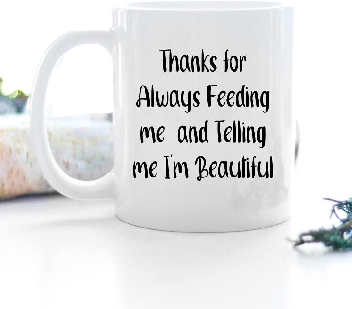 Thanks For Always Feeling Me Mug Funny Quote Mug Birthday Gift For ...