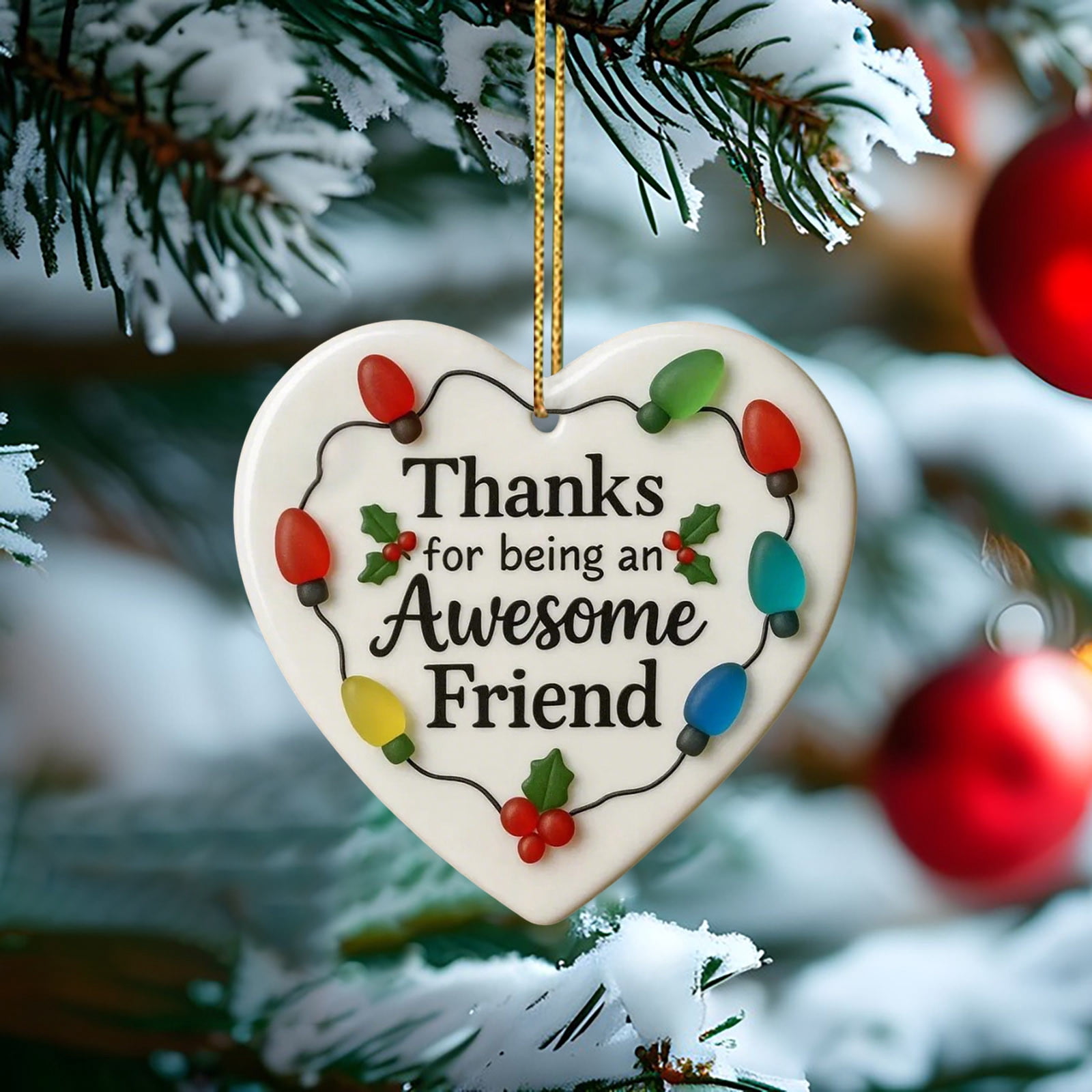 Thanks for Being an Awesome Friend Heart Ornament, Christmas ...