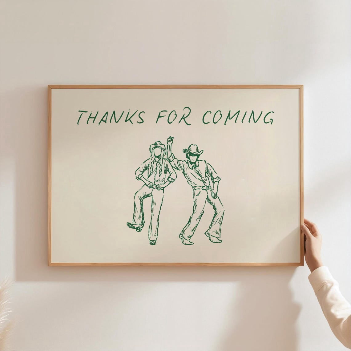 Thanks Coming Poster Vintage Cowboys Poster Trendy Entryway Decor ...
