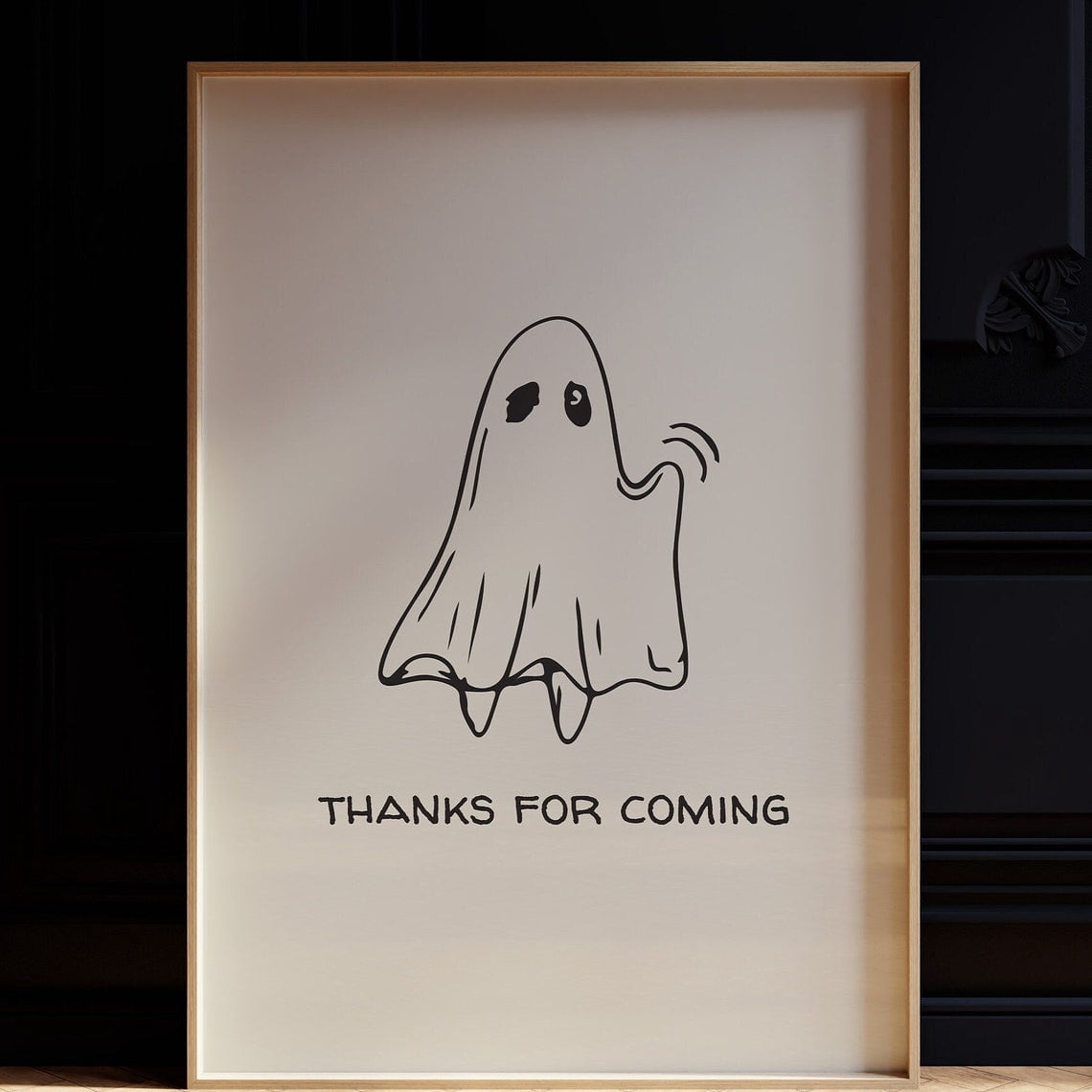 Thanks For Coming Print Cute Ghost Poster Guest House Decor Trendy Wall ...