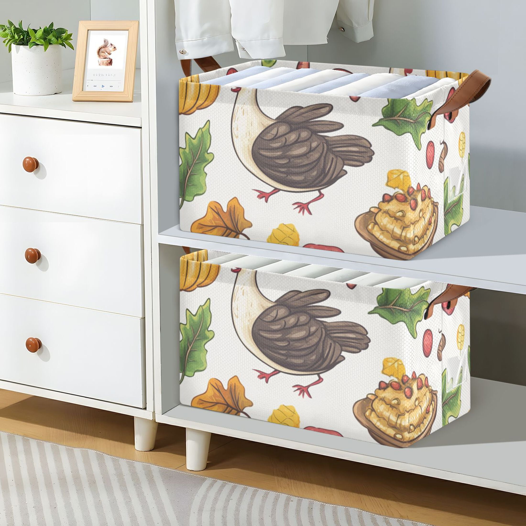 Thanks Giving Chicken Foldable Storage Large Fabric Storage Baskets ...