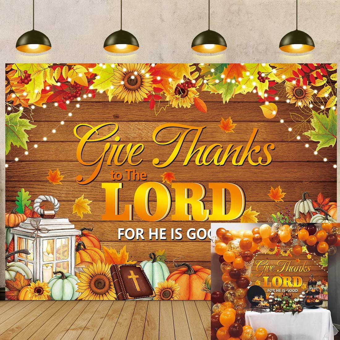 Thanks to The Lord Banner Backdrop 7x5FT Christian Thanksgiving ...