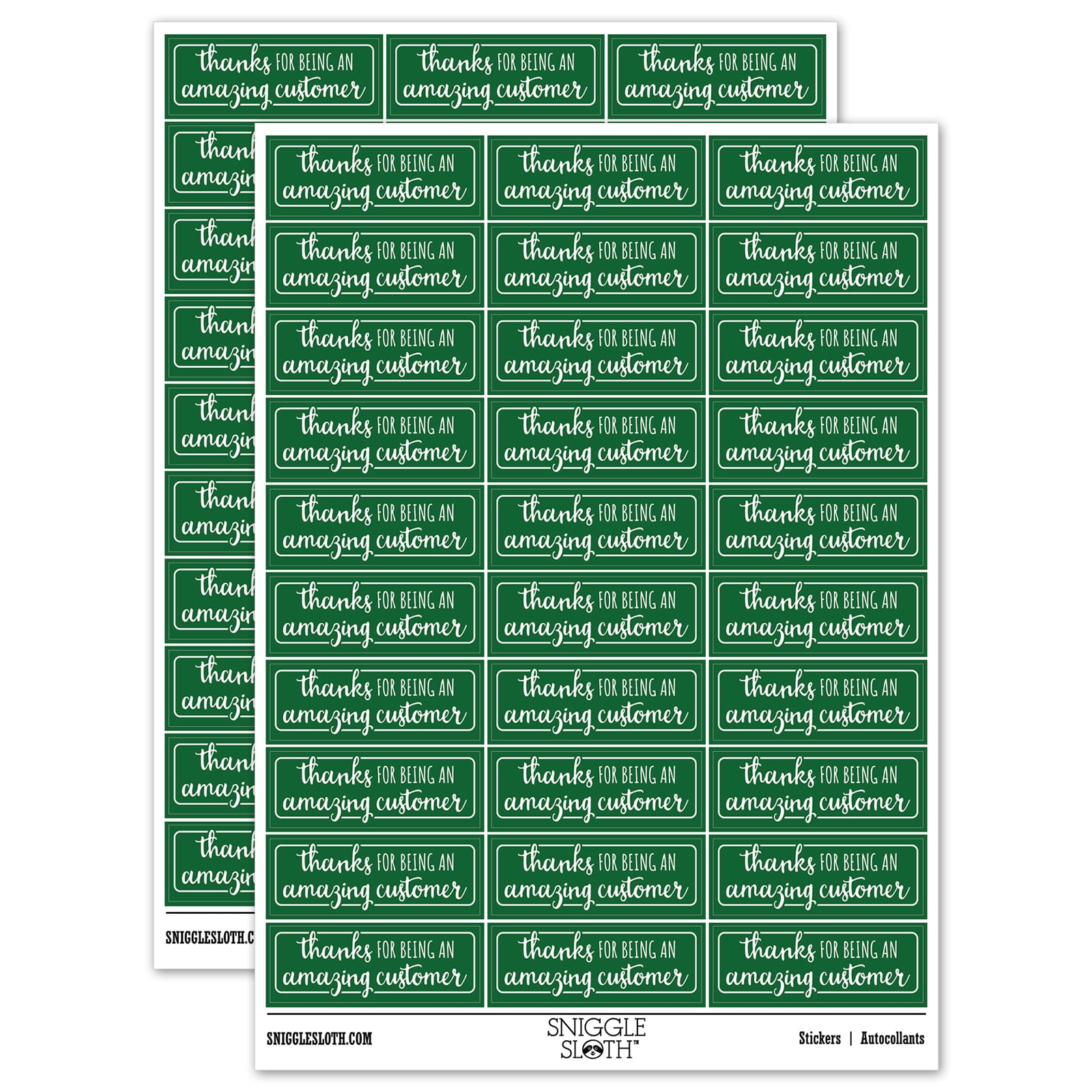 Thanks for Being an Amazing Customer Sticker Set - Dark Green - Gloss ...