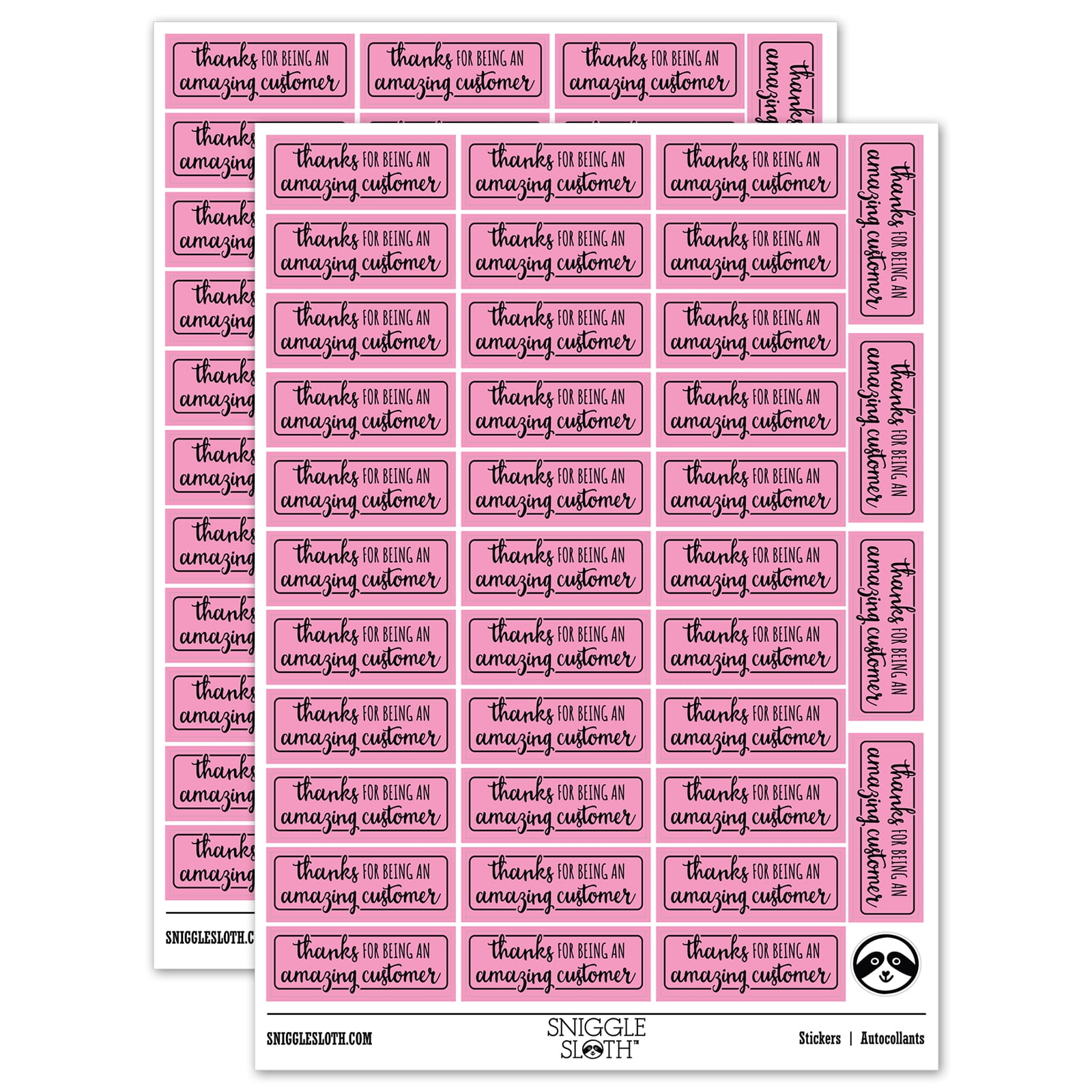 Thanks for Being an Amazing Customer Sticker Set - Light Pink - Gloss ...