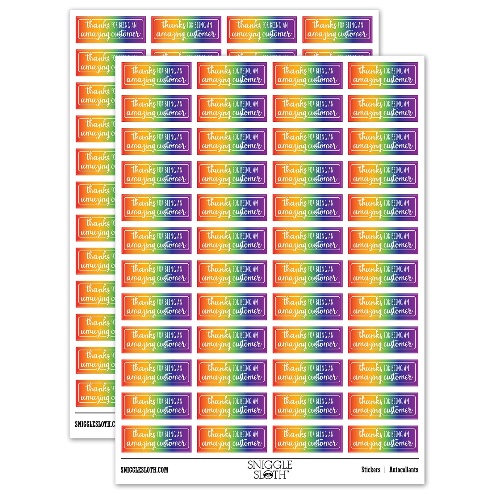 Thanks for Being an Amazing Customer Sticker Set - Rainbow - Gloss ...