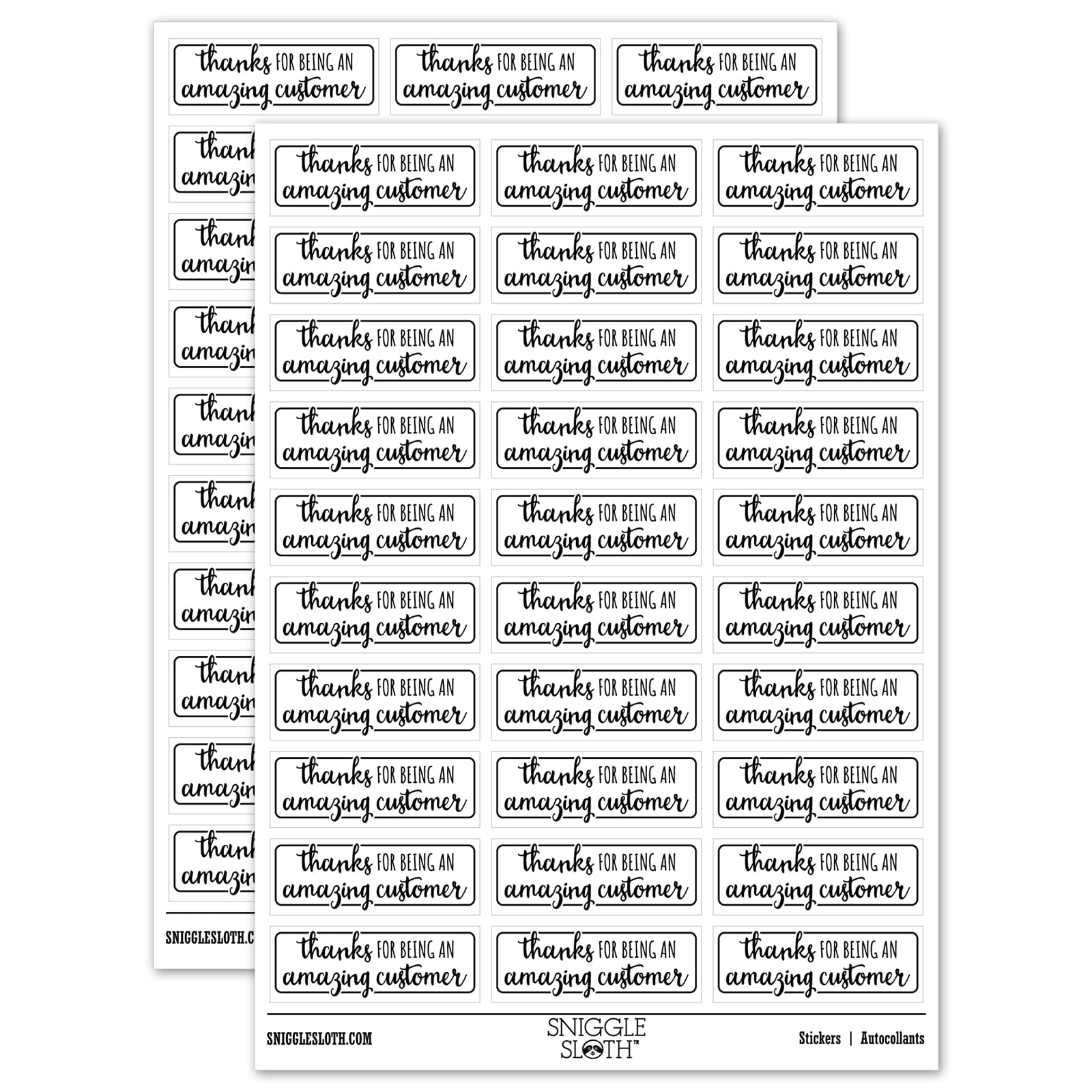 Thanks for Being an Amazing Customer Sticker Set - White - Gloss Finish ...