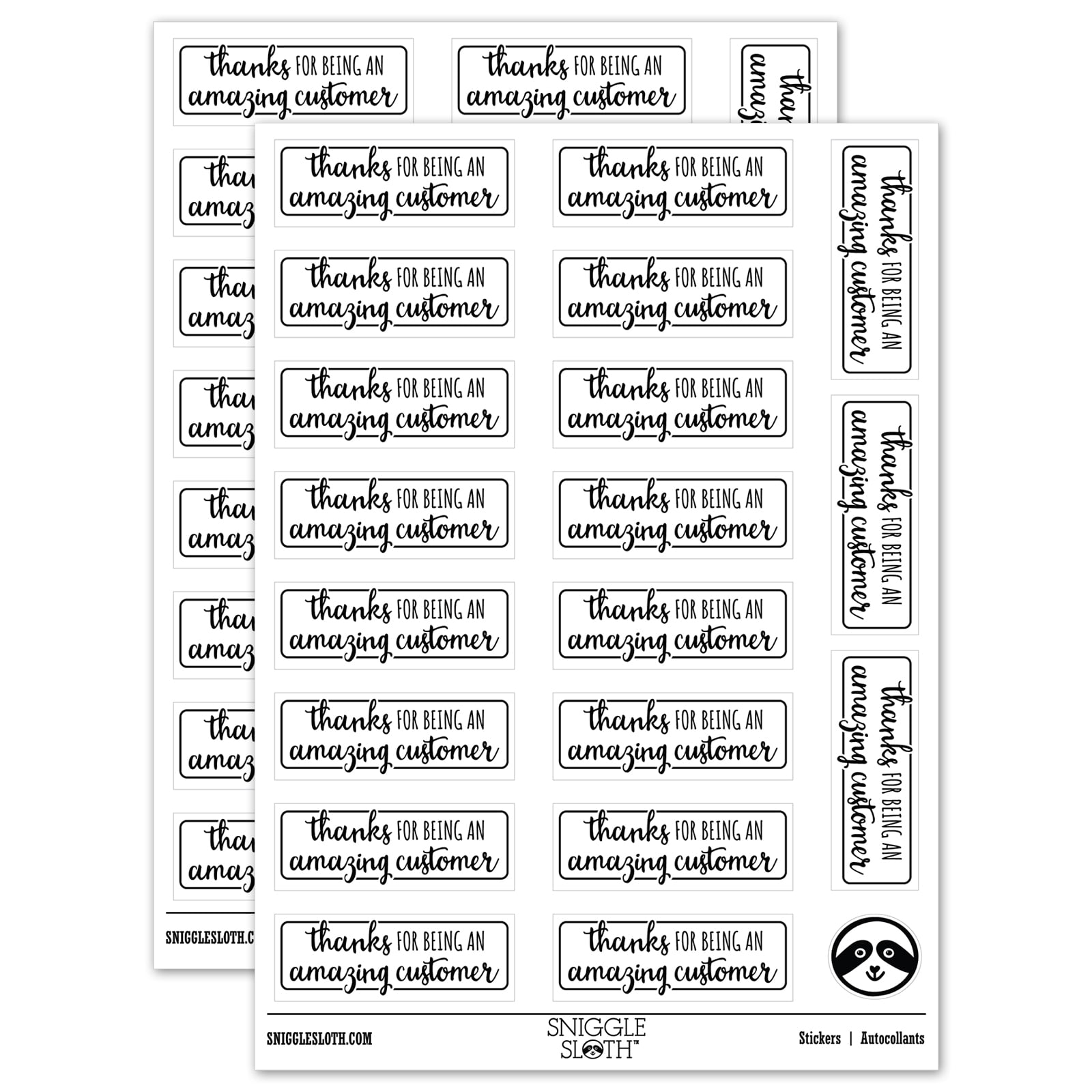 Thanks for Being an Amazing Customer Sticker Set - White - Gloss Finish ...