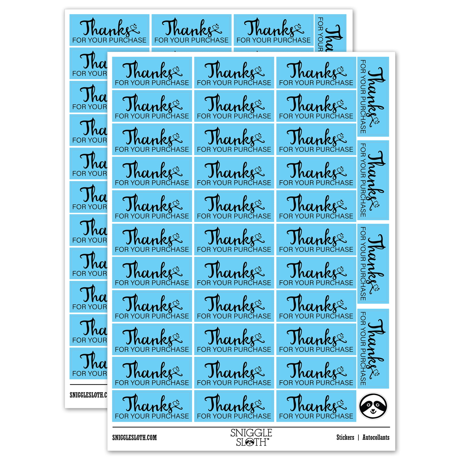 Thanks for Your Purchase Order Perched Bird Sticker Set - Light Blue ...