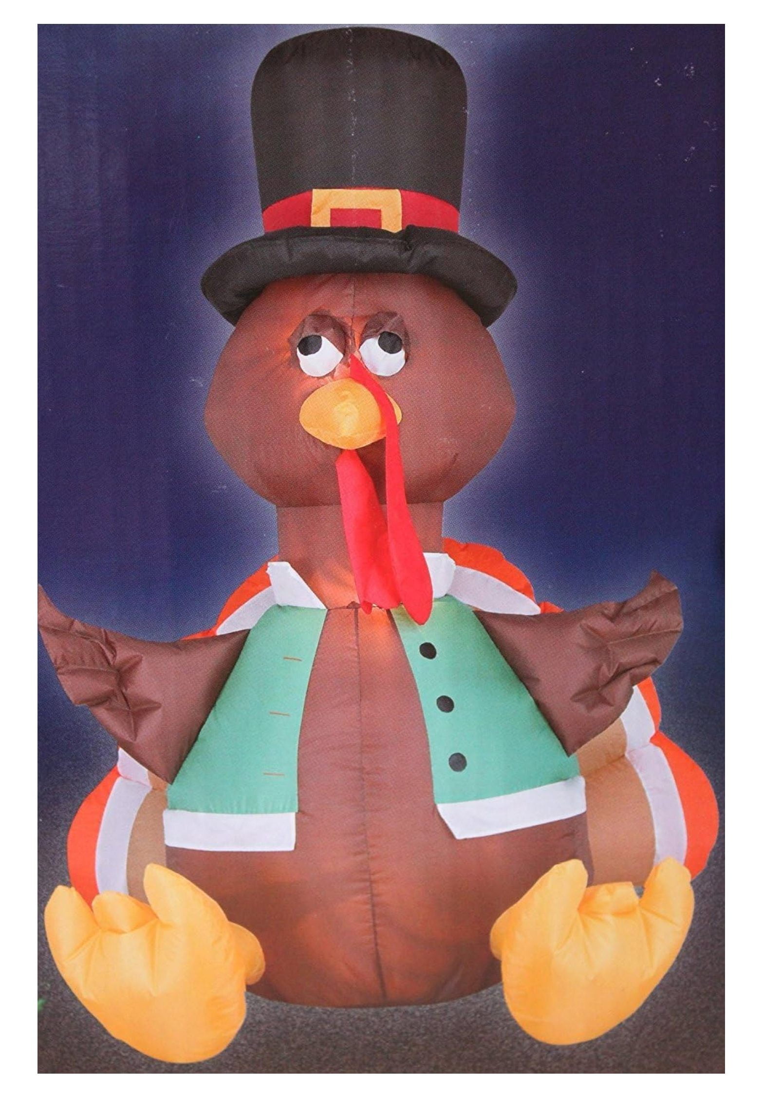 Thanksgiving Airblown 4 Foot Self-Inflatable Light Up Turkey with ...