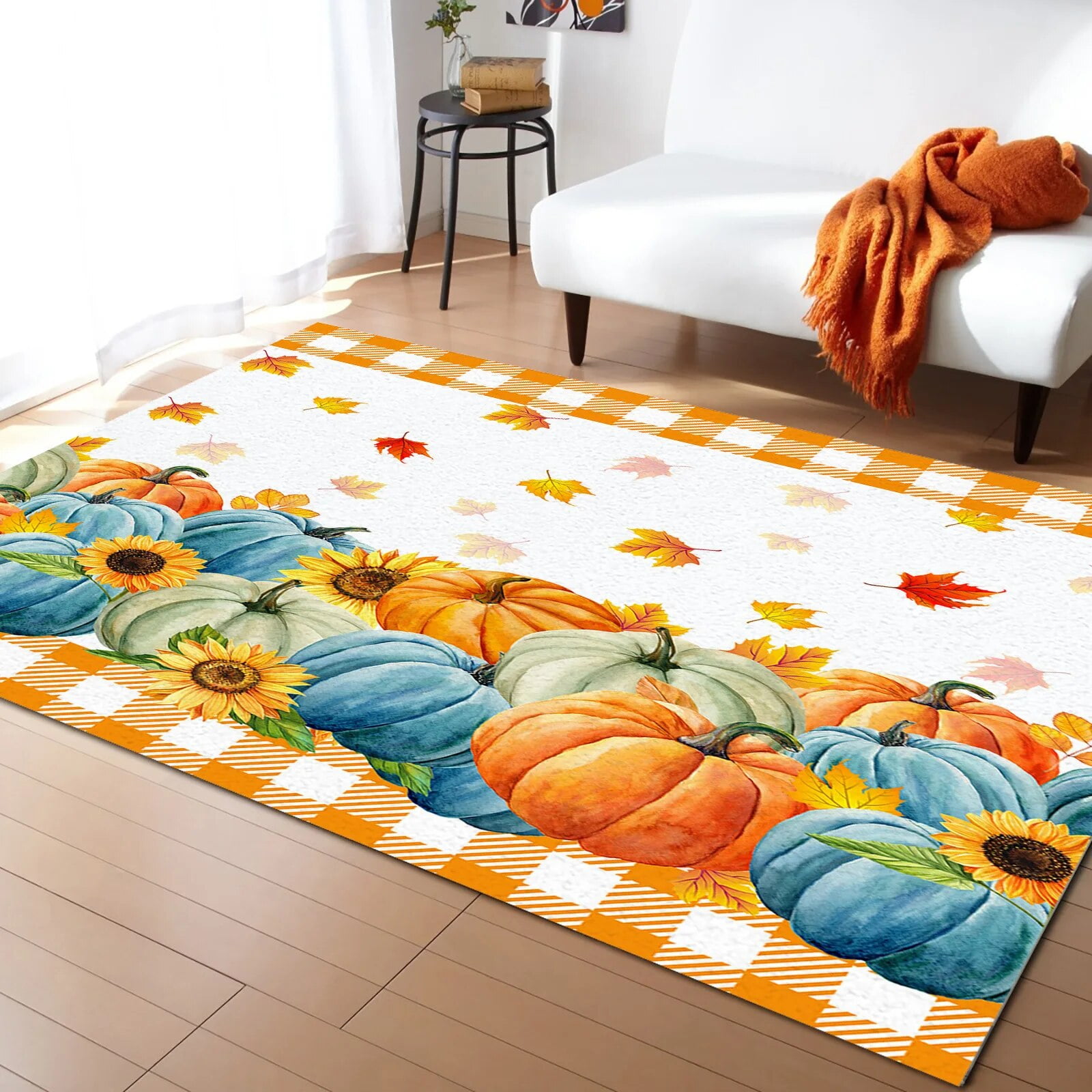 Thanksgiving Autumn Fallen Maple Leaves Living Room Floor Mat Study Bedroom Bedside Home ...