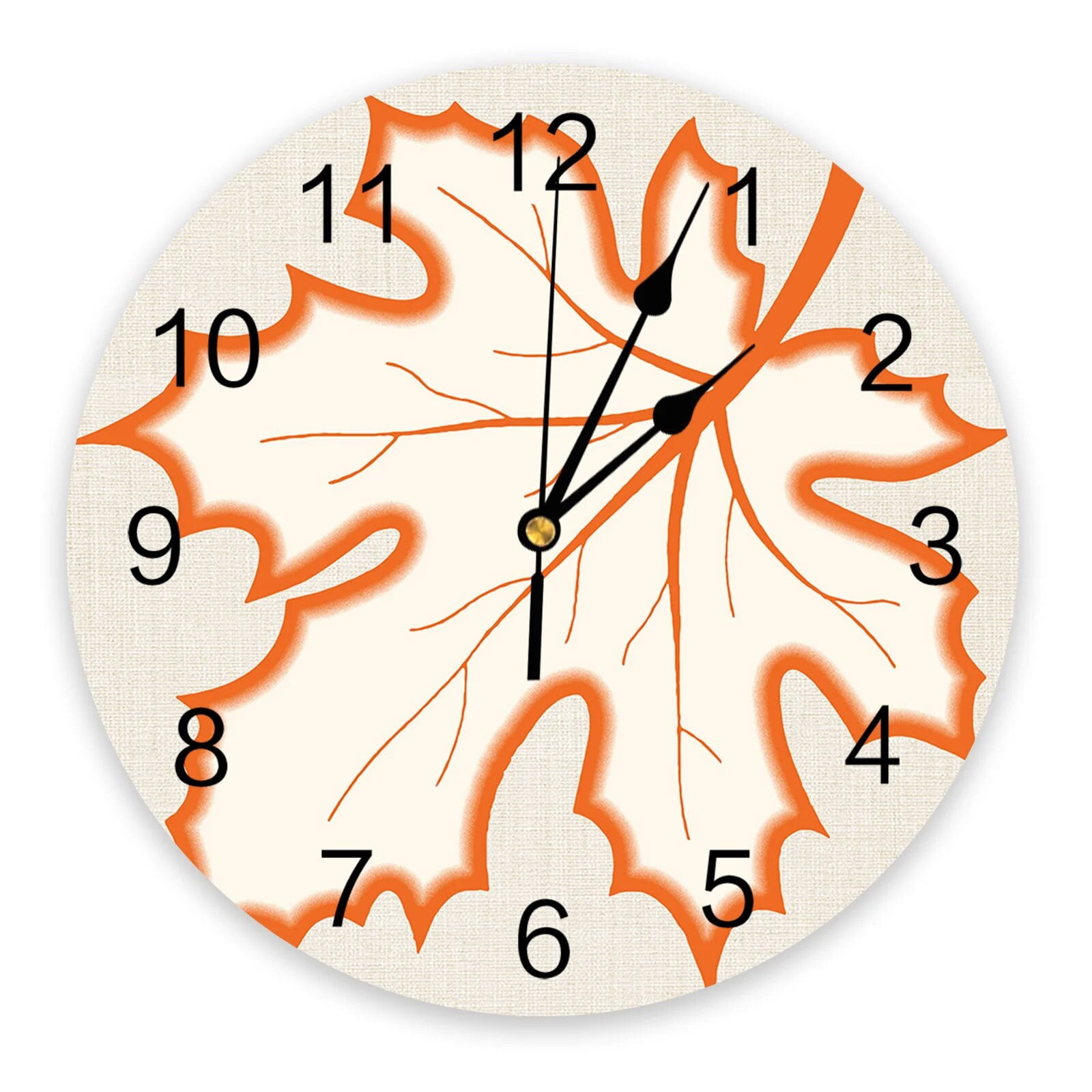 Thanksgiving Autumn Maple Leaf Round Wall Clock Modern Design Kitchen ...
