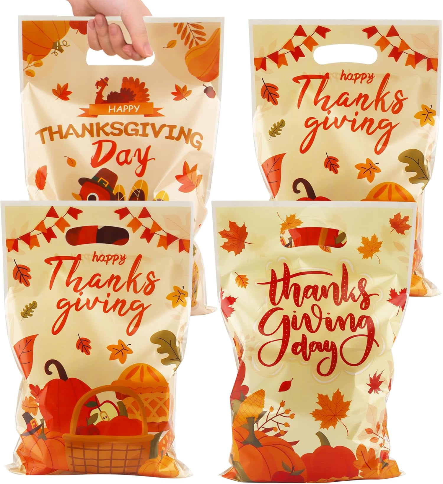 Thanksgiving Bags Party Favors - 50 count Thanksgiving Goodie Bags for ...