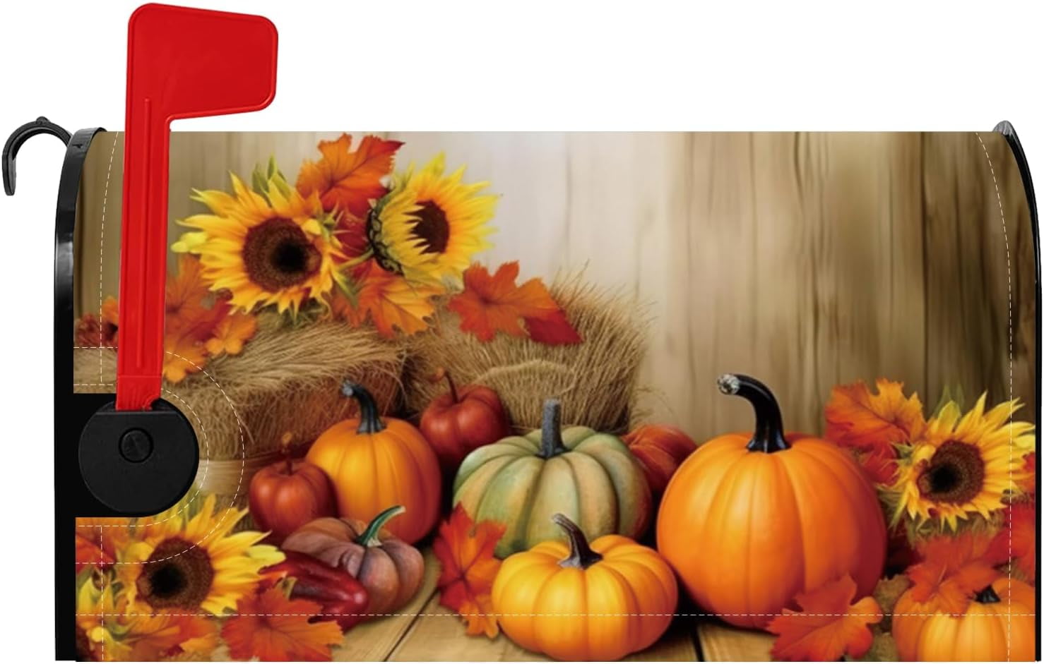 Thanksgiving Barn Mailbox Cover Harvest Hayrick Fall Maples Sun Flower ...