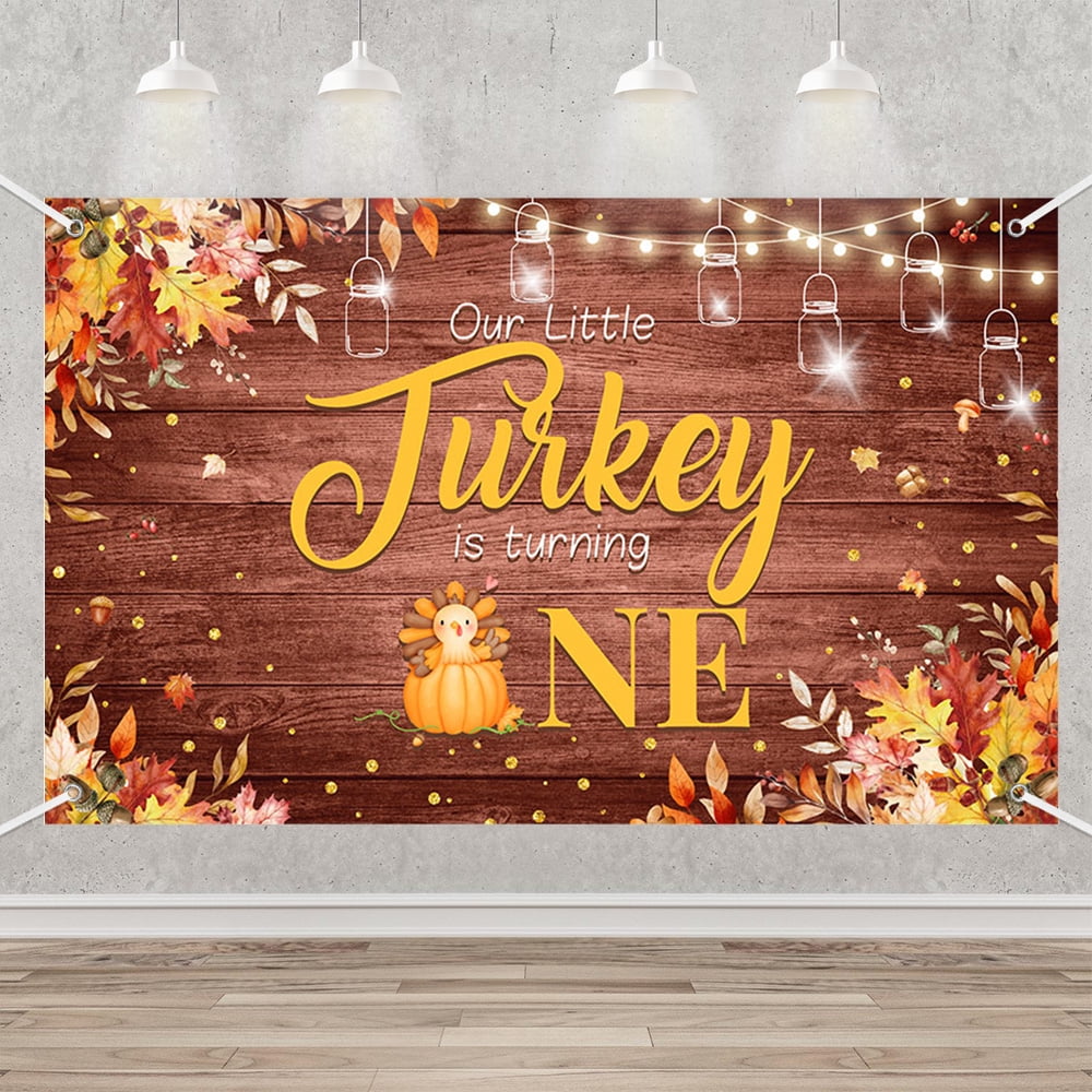 Thanksgiving Birthday Banner, Our Little Turkey is Turning One ...