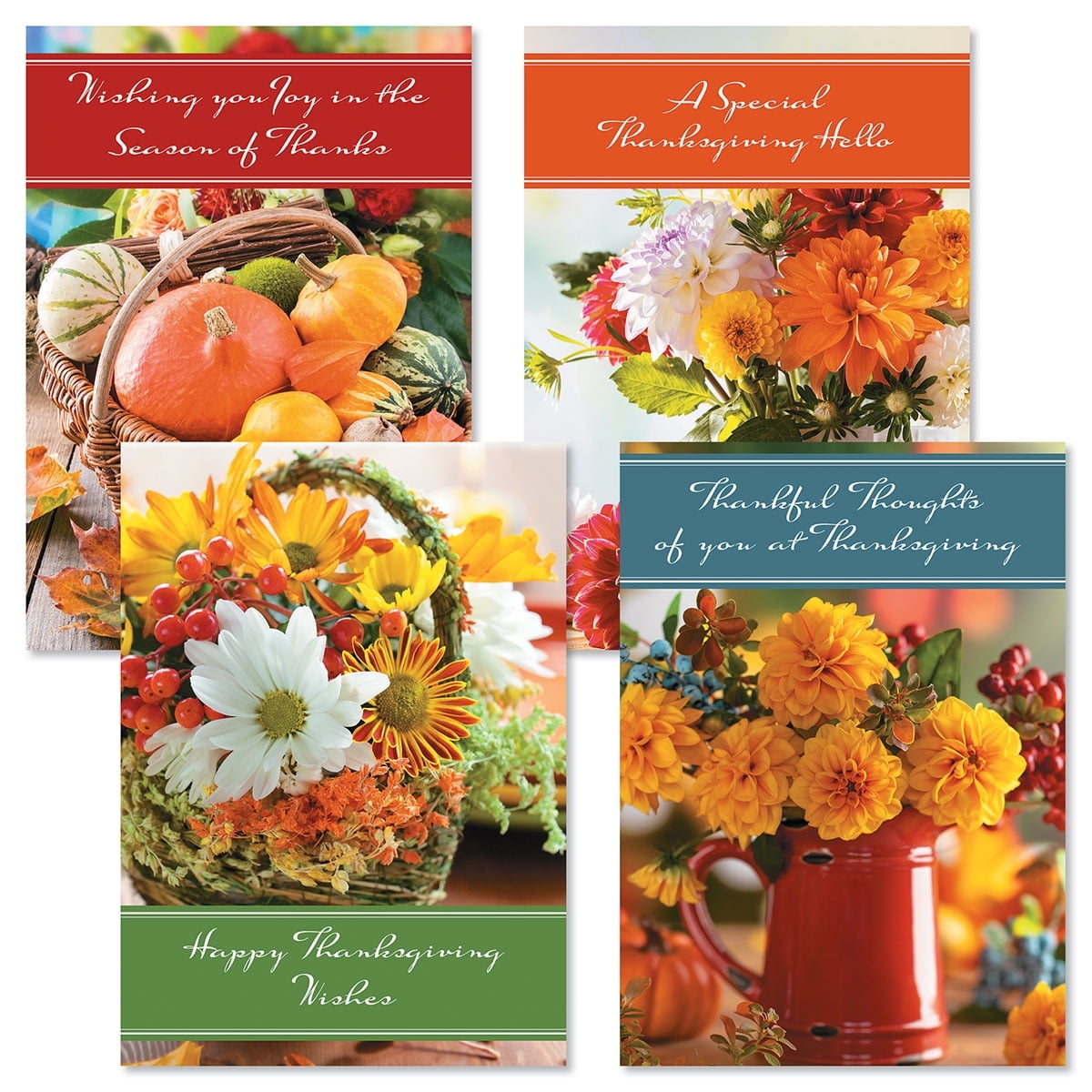 Value Thanksgiving Greeting Cards - Set of 8, Autumn Family Themed, 4 ...