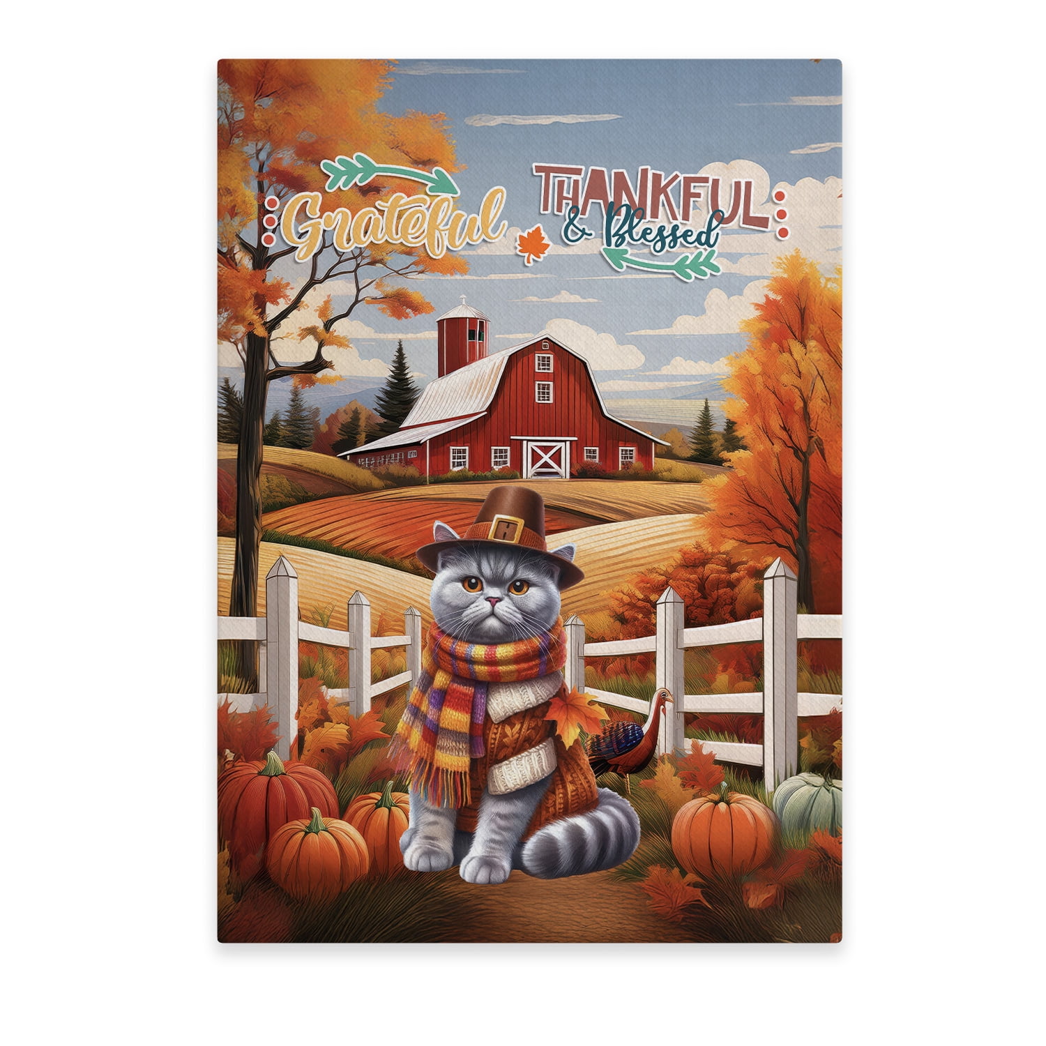 Thanksgiving British Shorthair Pilgrim Grateful, Thankful, Blessed Fall ...