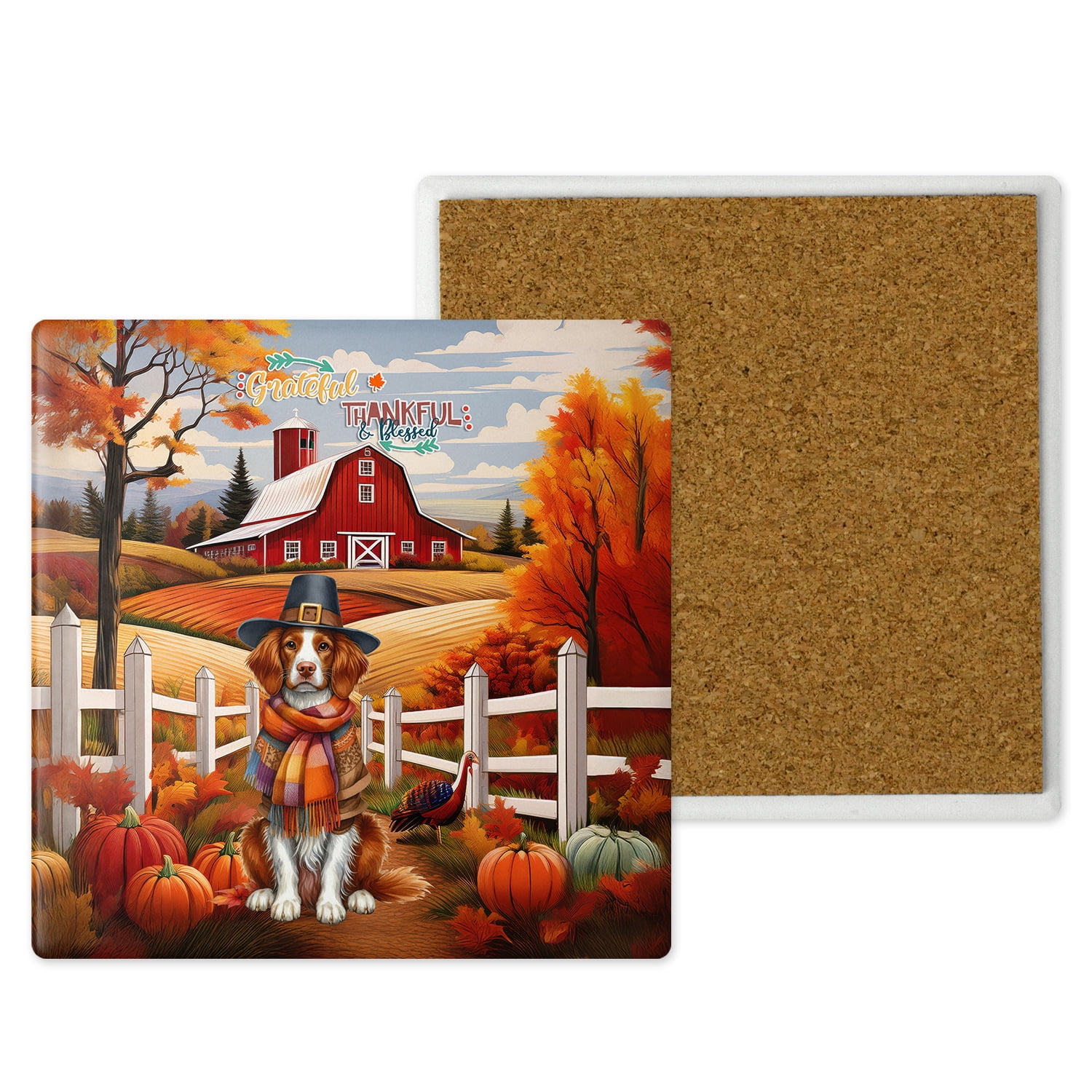 Thanksgiving Brittany Spaniel Pilgrim Grateful, Thankful, Blessed Fall ...